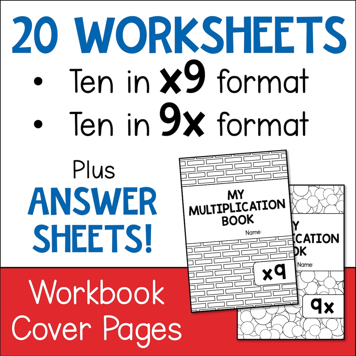 Multiplication Practice Worksheets for 9 Times (Instant Download) - Etsy
