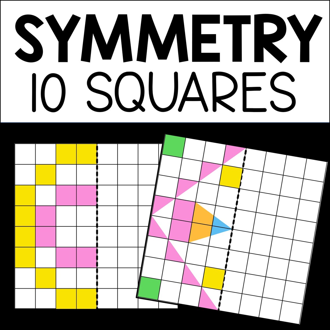 Symmetry Art Math Worksheets, Pattern Symmetry Drawing Activities for ...
