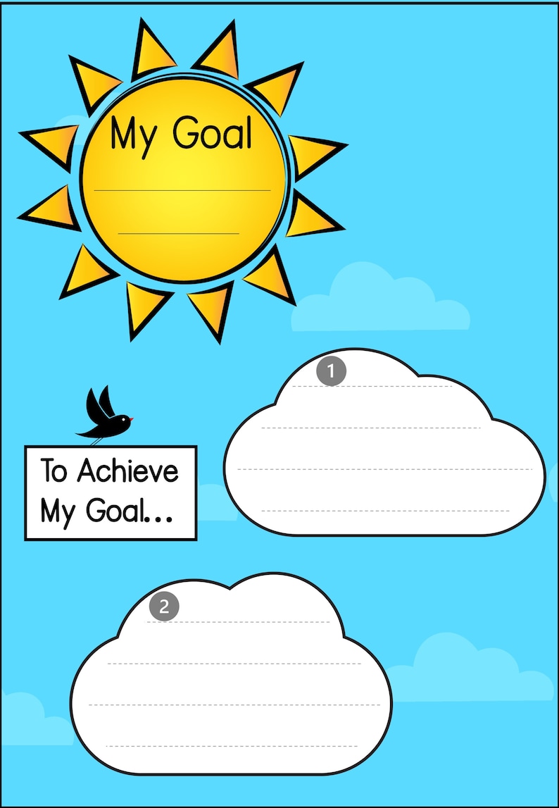 Goal Setting for Kids, Student Learning Goal Sheets and Posters, Growth ...