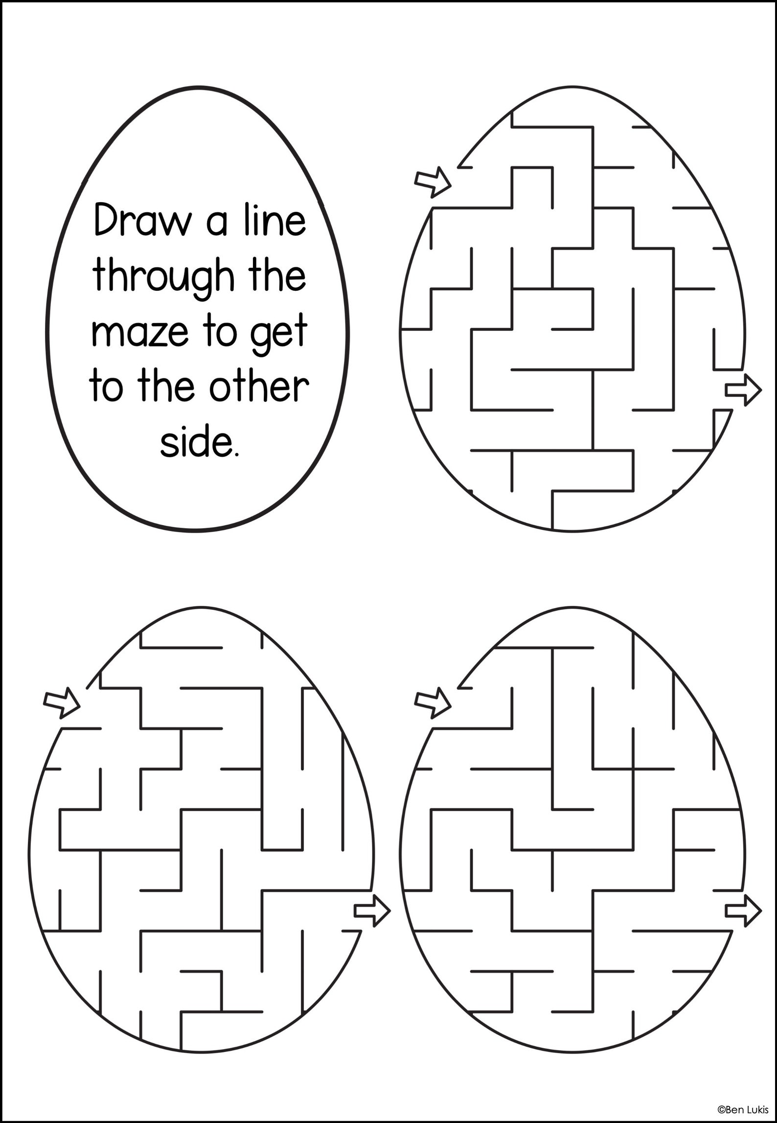Easter Mazes, Printable Maze and Kids Activity Pages for Easter ...