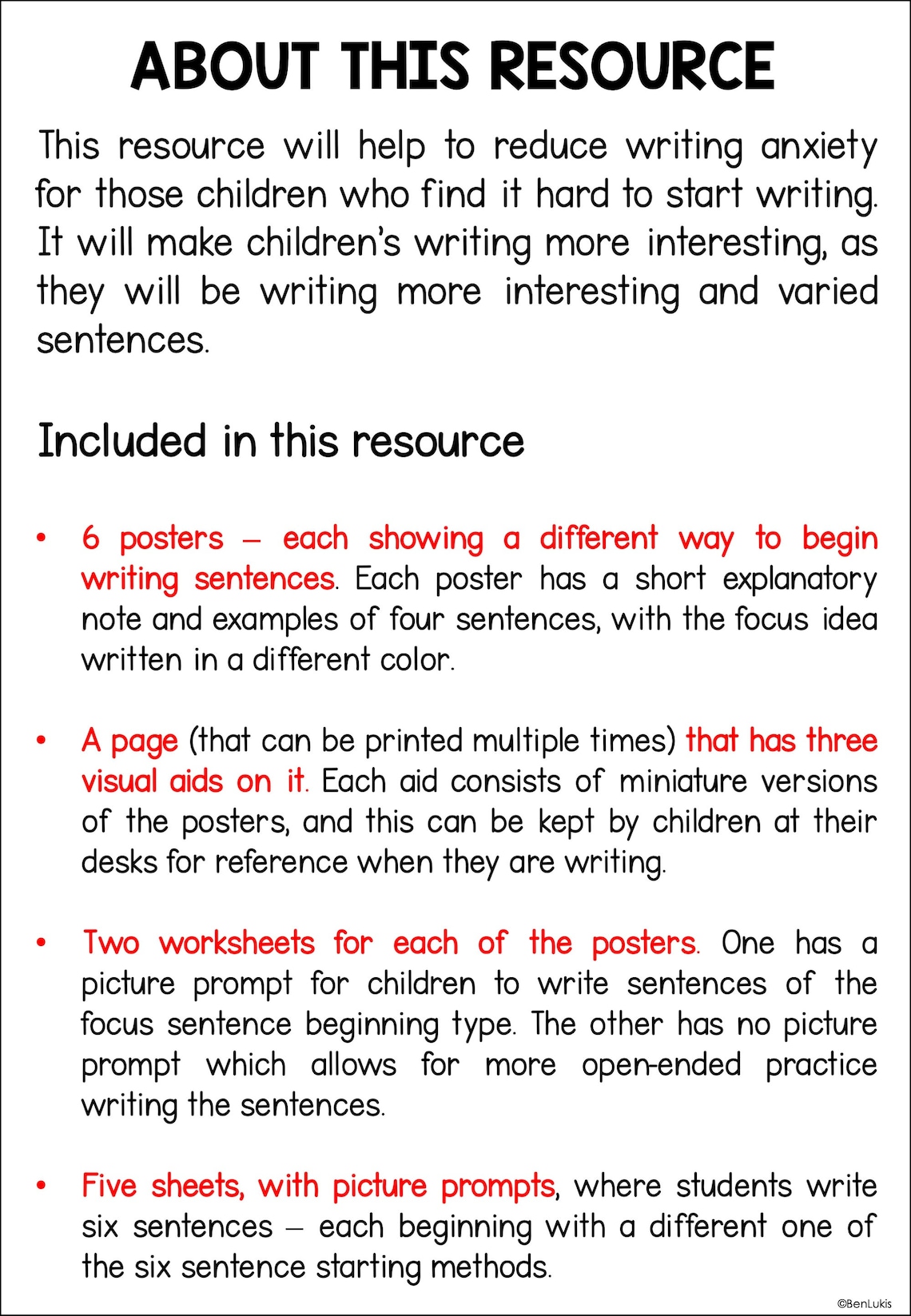 Sentence Writing Prompts and Starters, Ways to Begin Writing Sentences ...