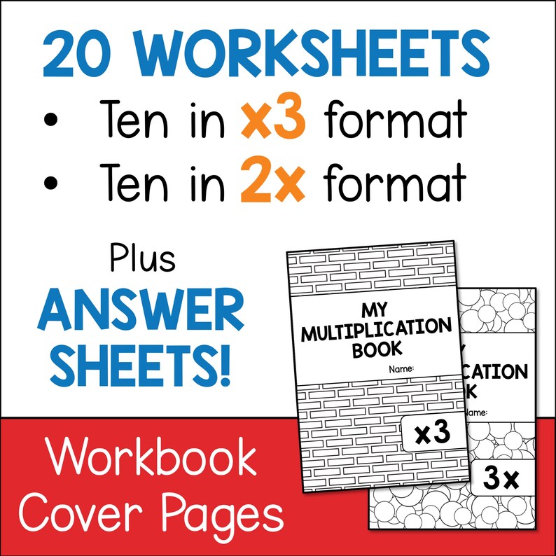 Multiplication Practice Worksheets for 3 Times Table - Etsy
