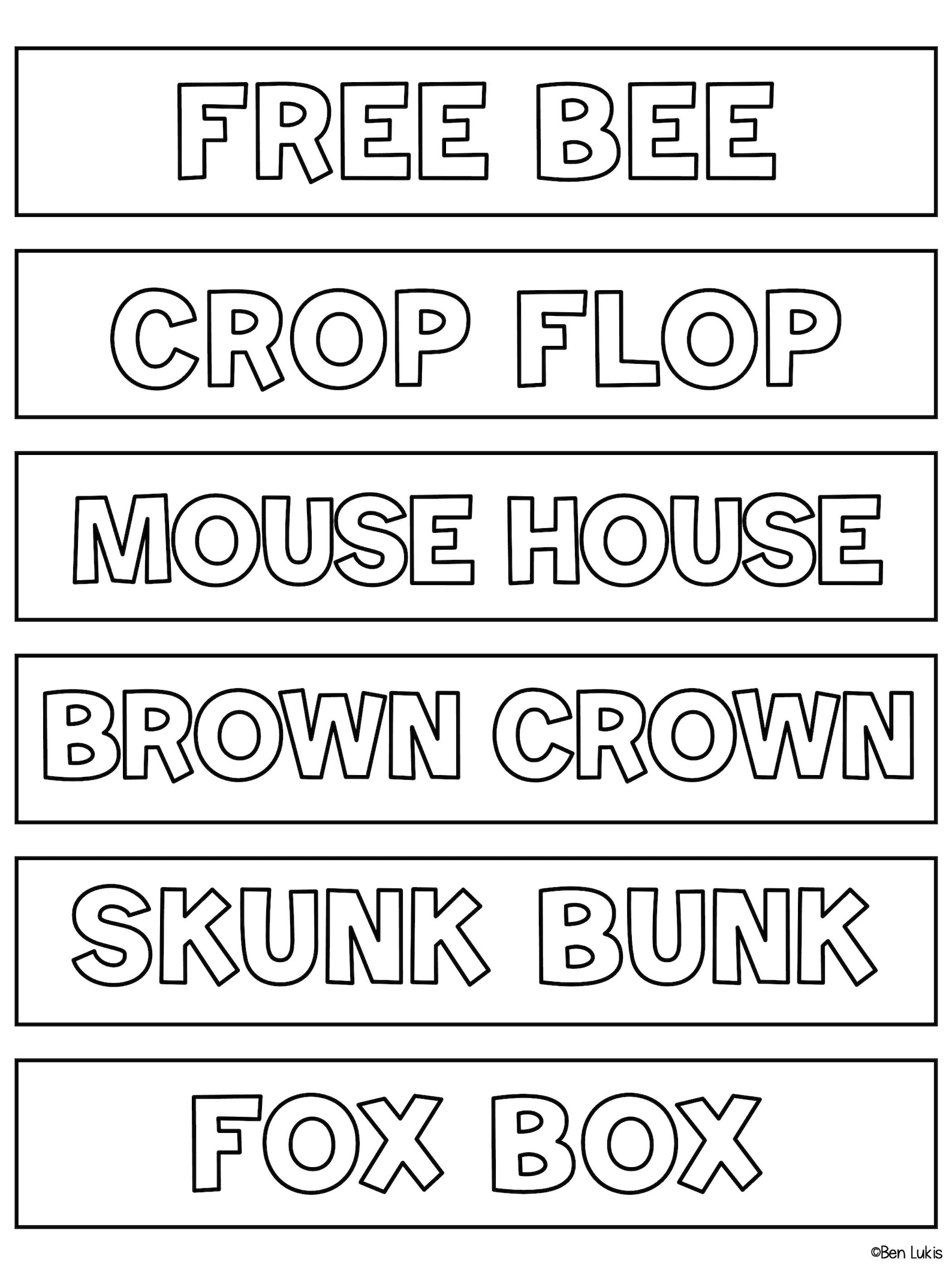 Rhyming Words Worksheets, Hink Pink Activities for Homeschool or School ...