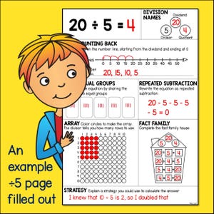 Divide by 5 Practice Math Worksheets, Division Equation of the Day ...