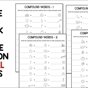Compound Words Writing Activities and Wordsearches, Printable PDF ...