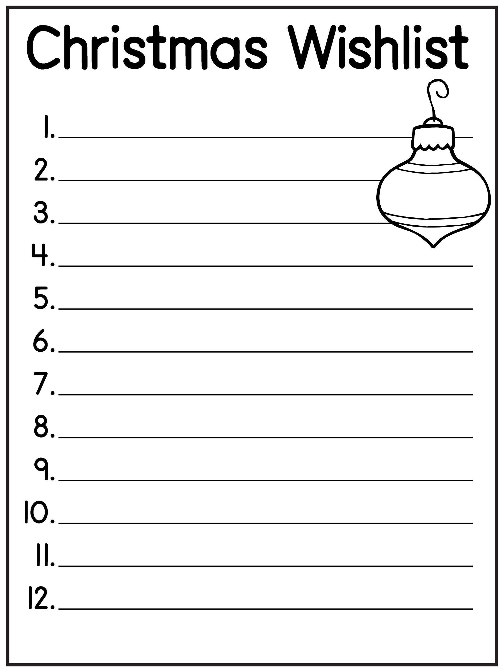 Christmas Wish List Writing Templates for Kids, Santa Wishlist Pages ...