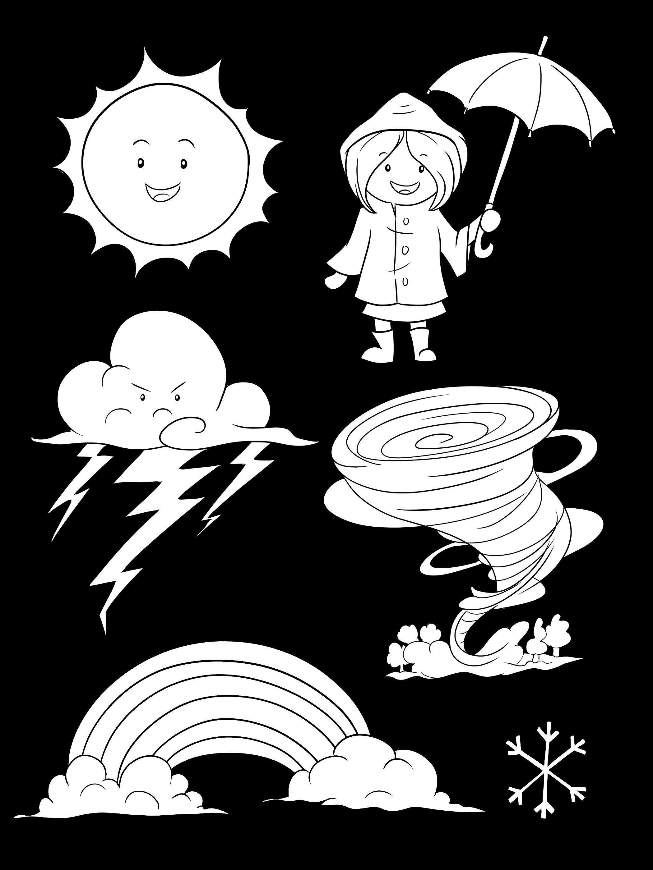 Weather Coloring Pages, Printable PDF Weather Coloring Sheets for Kids ...