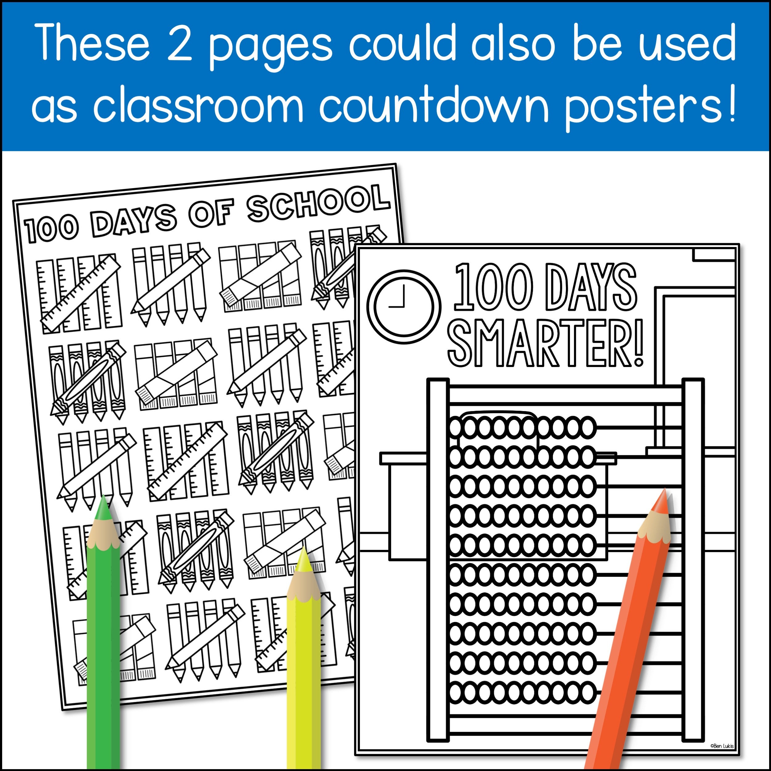 100 Days of School Coloring Sheets, 100th Day of School Coloring Pages ...