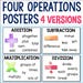 Four Operations Math Vocabulary Posters for Homeschool and Classroom ...