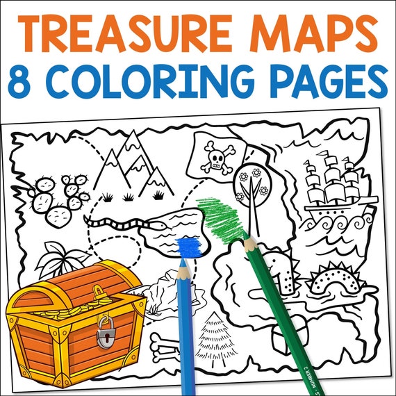 Pirate Map Coloring Pages