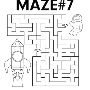 Space Activity Book for Kids, Mazes, Coloring Pages (PDF Download) - Etsy
