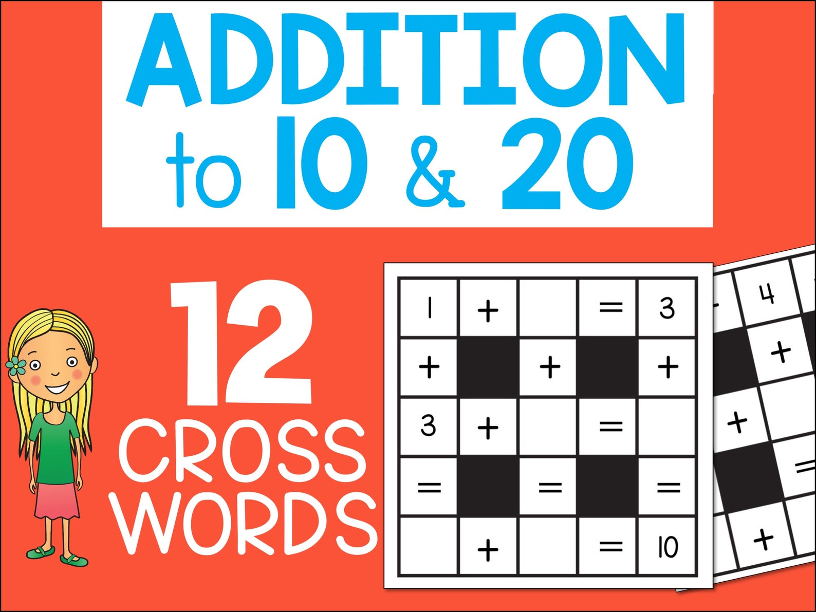 Addition Number Bonds to 10 and 20, Math Crosswords to Practice ...