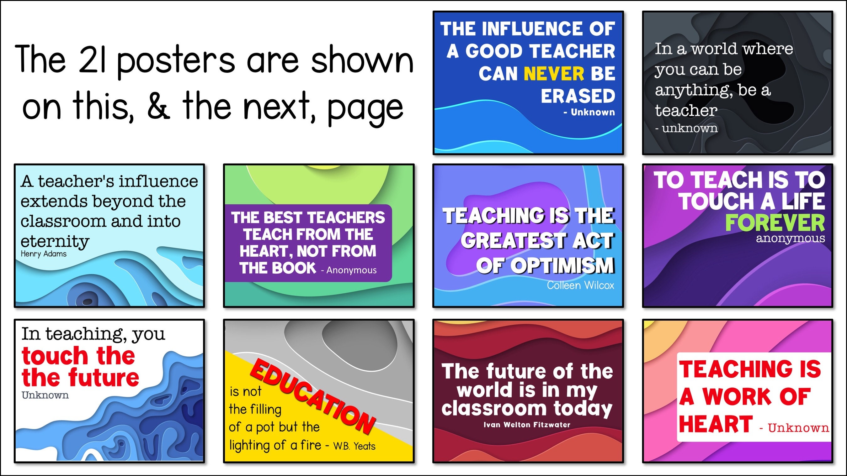 Motivational Quote Posters for Teachers, Staff Morale Boosters ...