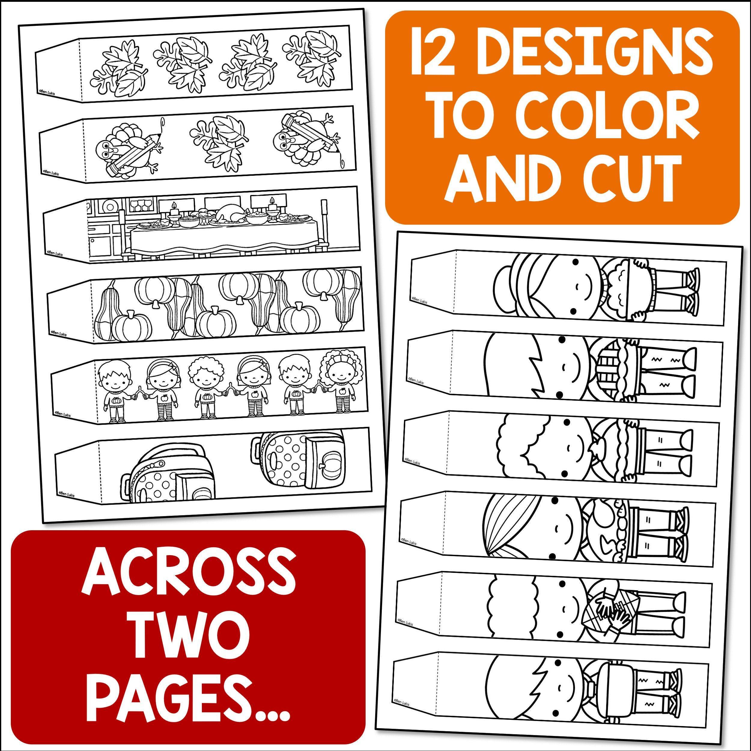 Thanksgiving Paper Chains, Printable Thanksgiving Craft, DIY Decoration ...