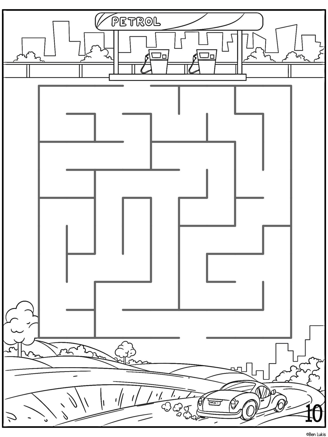 Kids Maze and Coloring Pages, Printable Activity Book, Homeschool ...