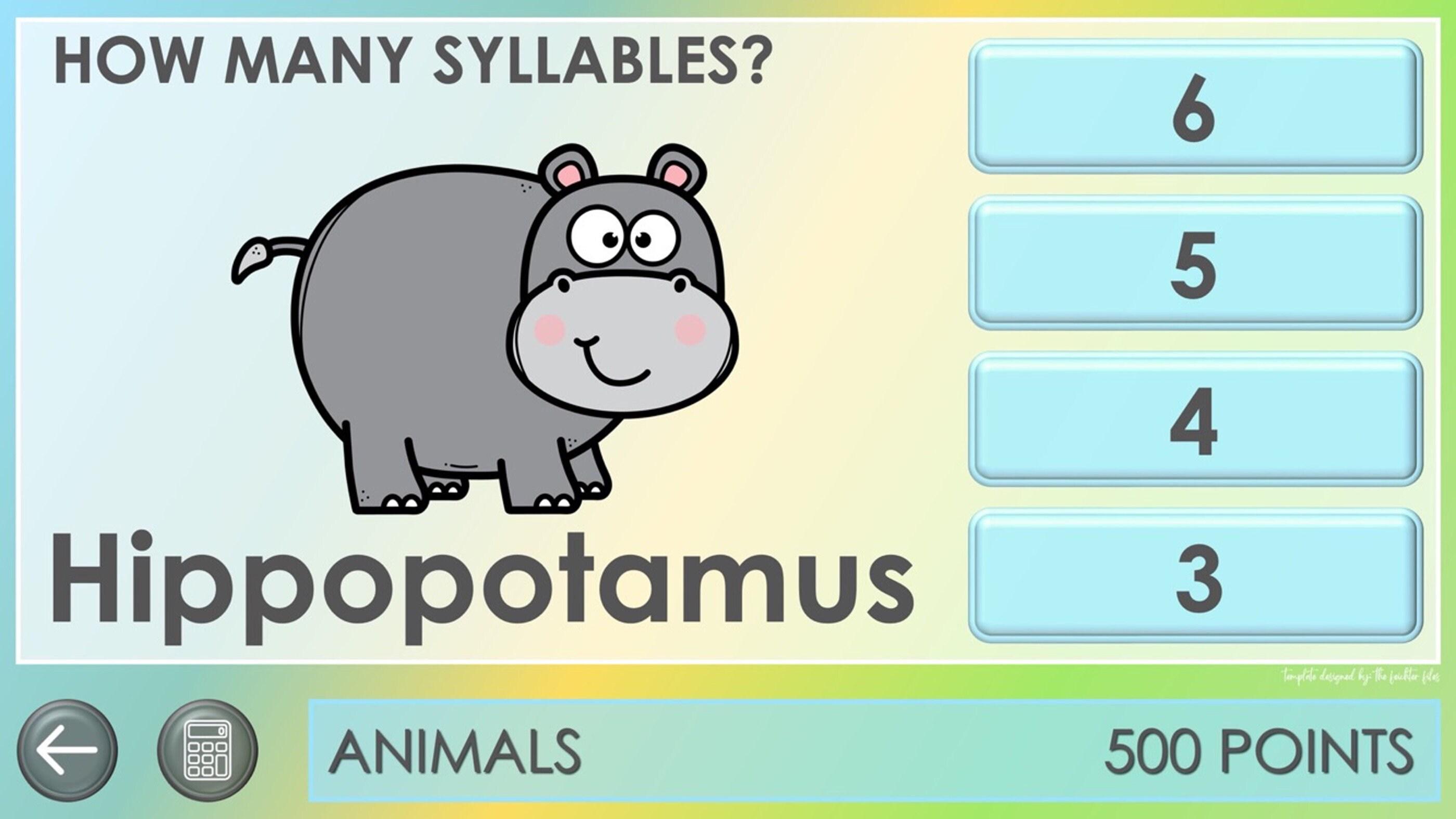 Counting Syllables Powerpoint Game for Phonological Awareness Practice ...