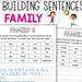 Building Sentences Using Words, Writing Sentences About Family ...