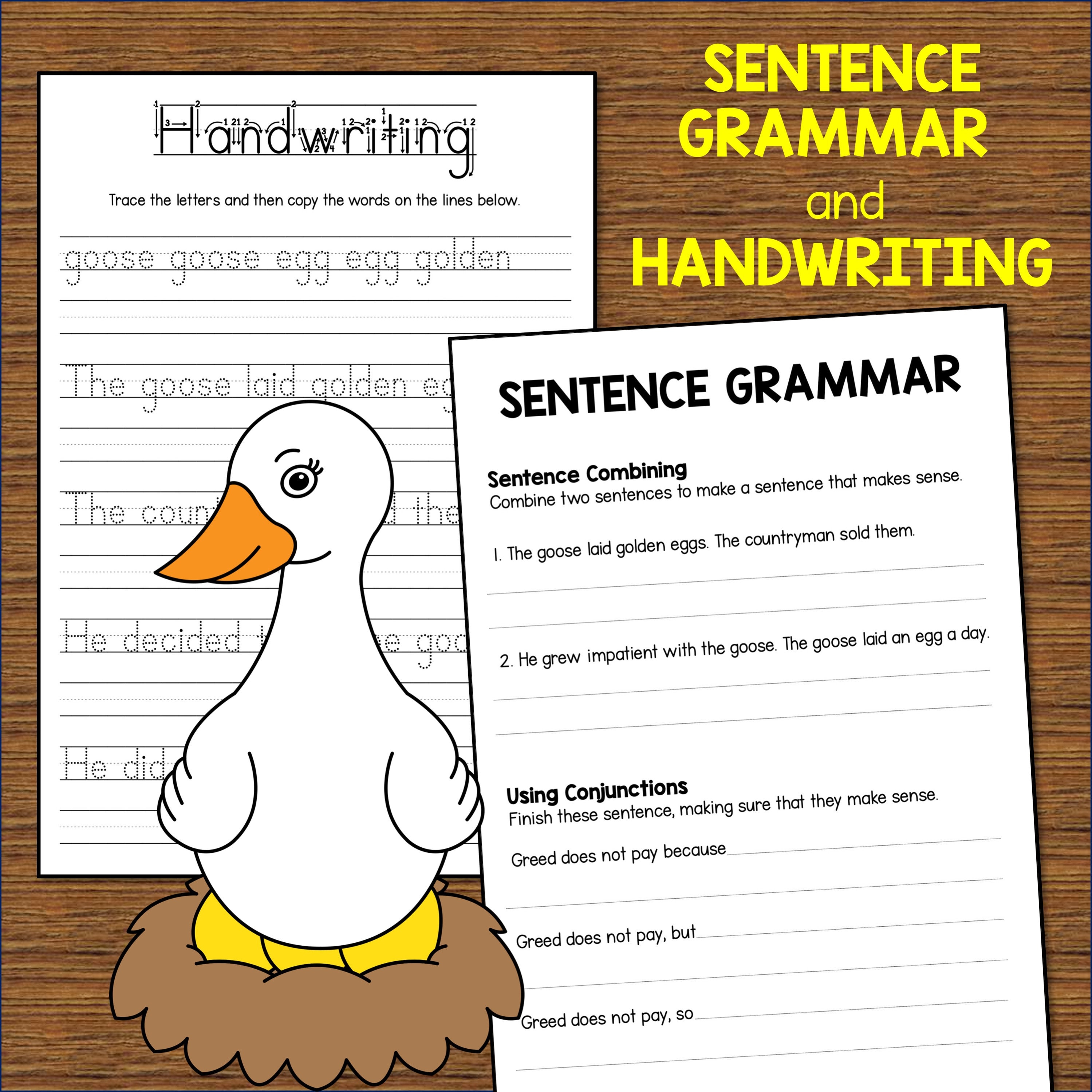 The Goose and the Golden Egg, Aesop's Fables, ELA for A Week, Writing ...