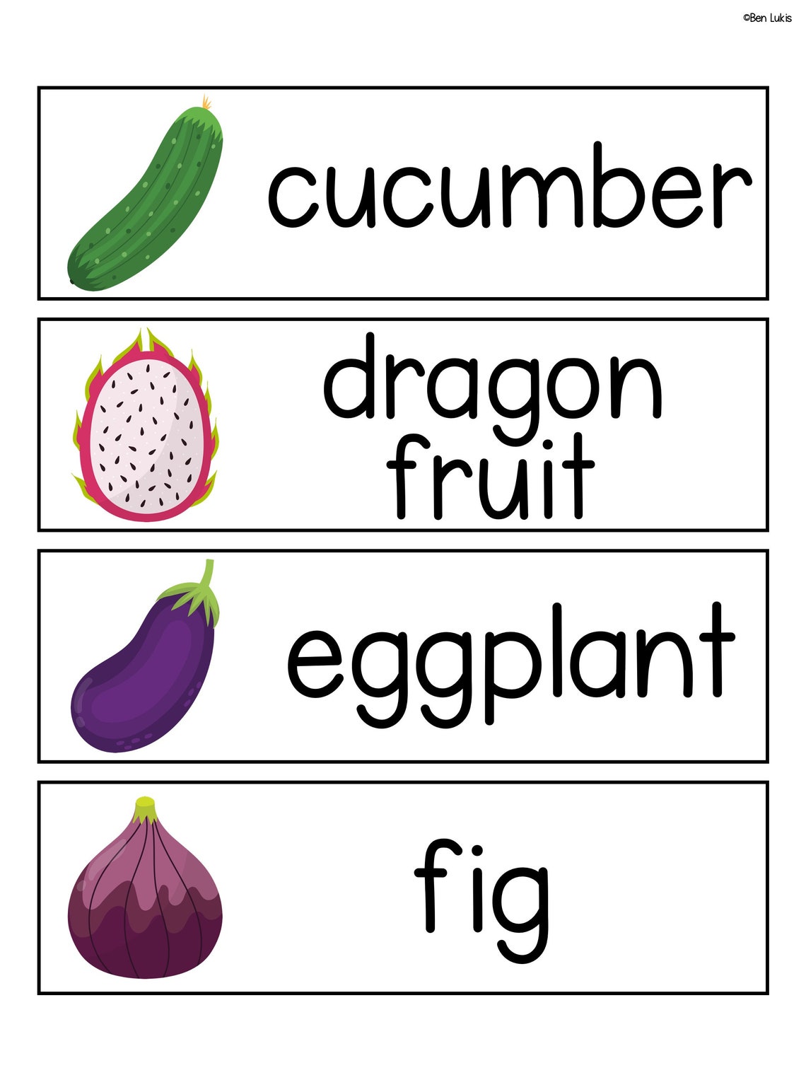 Fruit and Vegetables Names for Classroom Wall Display Word - Etsy