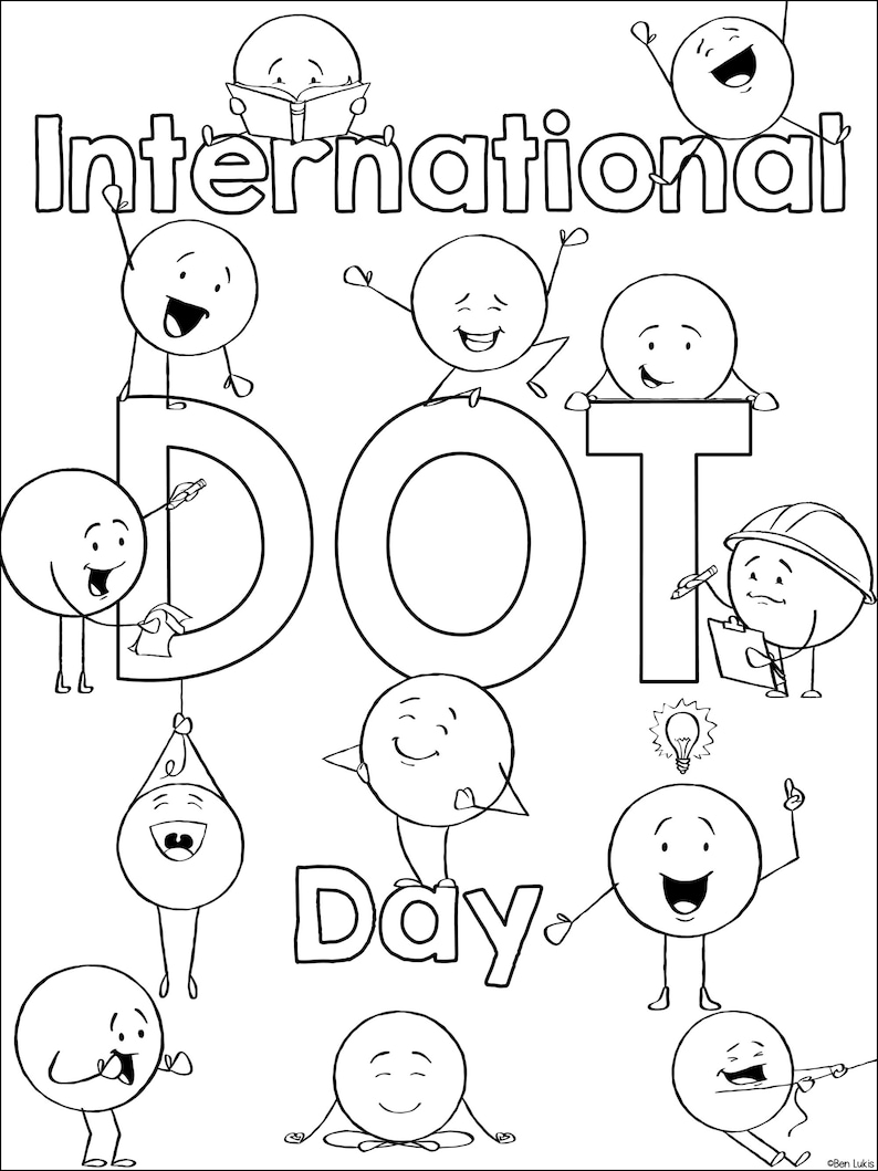 Dot Day Coloring Pages, Printable Activity for Kids, International Dot ...