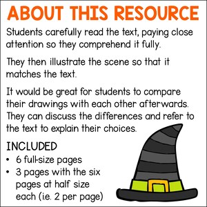 Halloween Reading Comprehension Passages to Illustrate, Read and ...