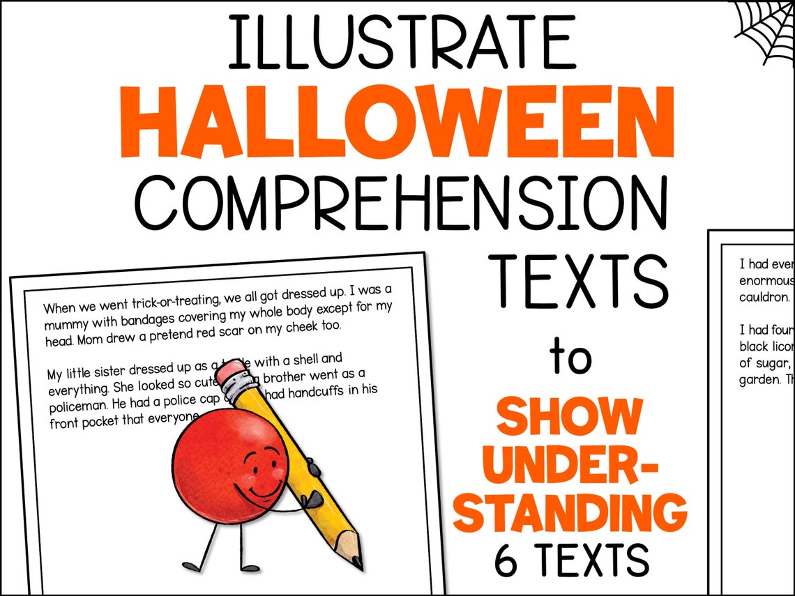 Halloween Reading Comprehension Passages to Illustrate, Read and ...