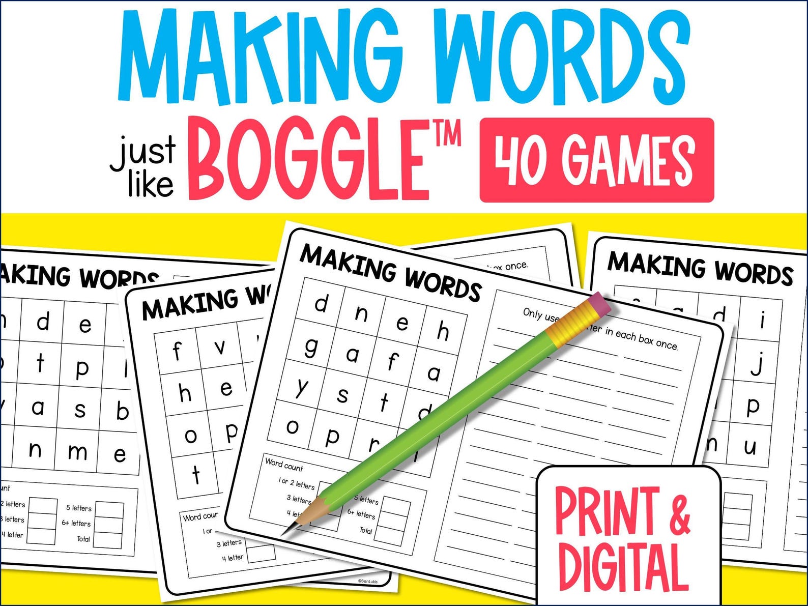 Boggle Word Game Printable Pages, Printable Word Puzzle Pages and ...