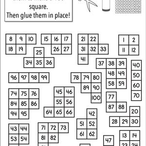 Place Value to 100 Jigsaws, 100 Chart Jigsaw Activity, Printable PDF ...