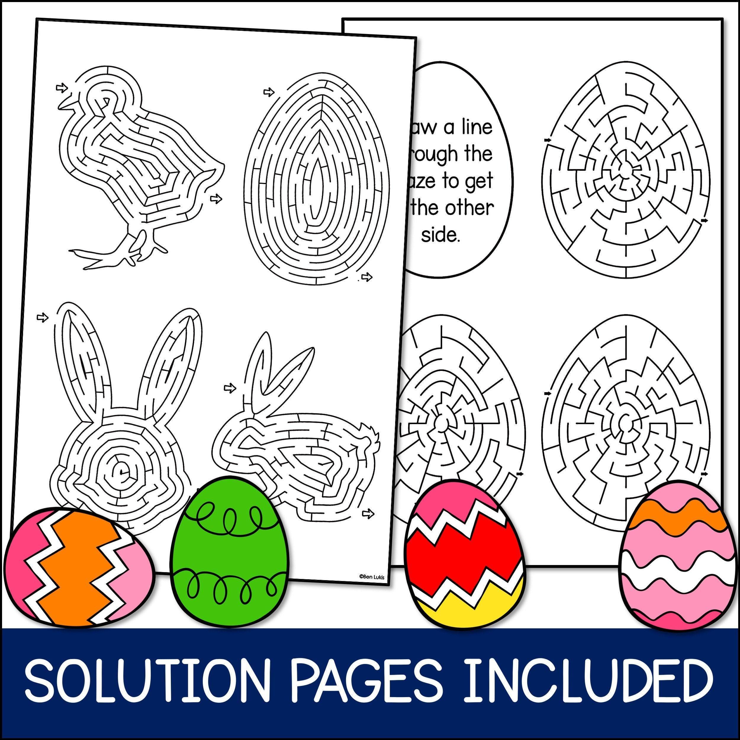 Easter Mazes, Printable Maze and Kids Activity Pages for Easter ...