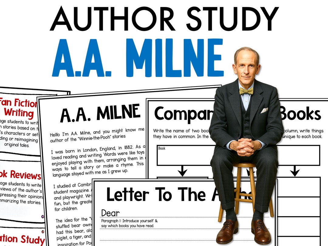 A.A. Milne Author Study Unit, Homeschool Printable (PDF Download) - Etsy