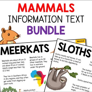 Mammal Information Reading Passages, Mammals Fun Facts, Animal Research ...