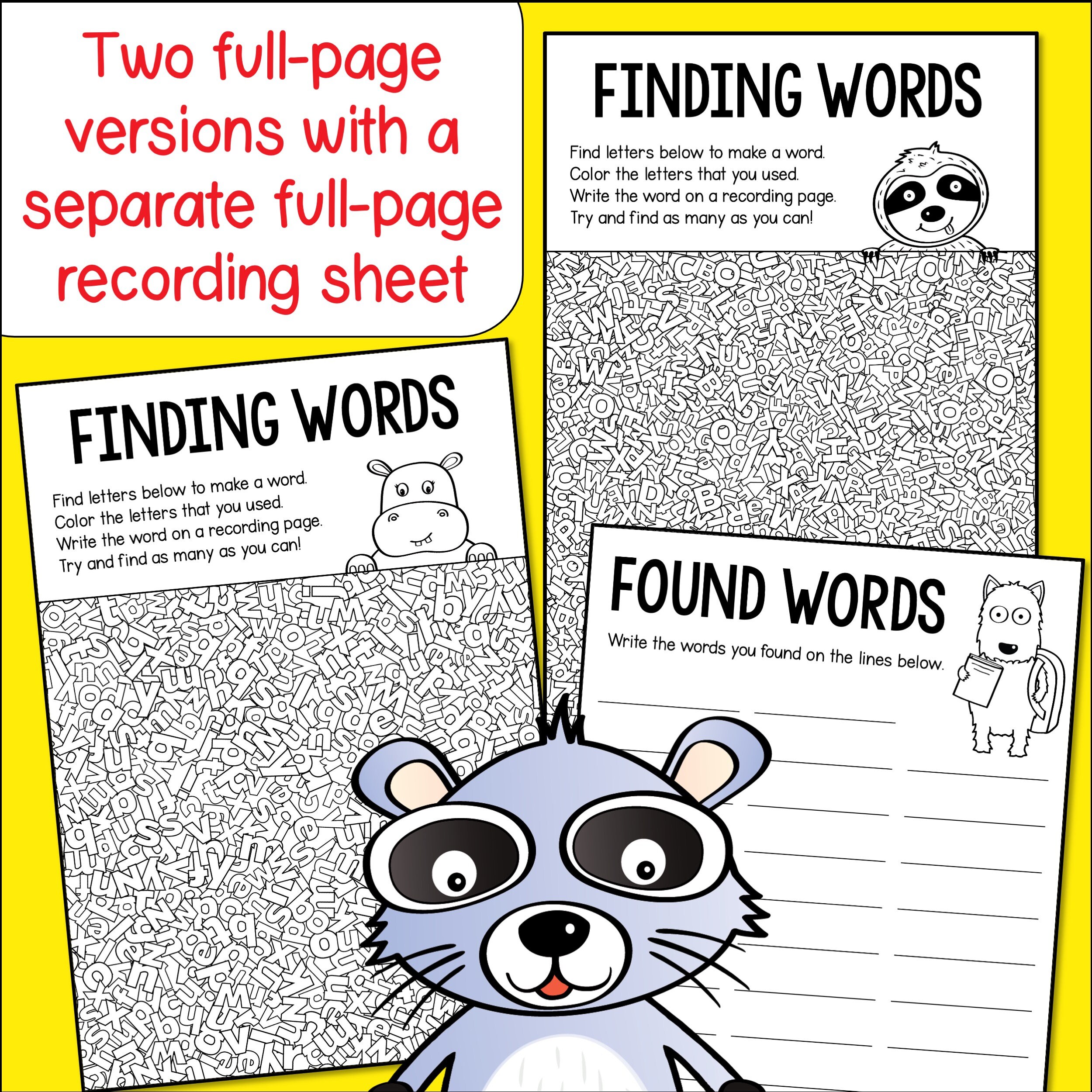 Word Building Activity Worksheets, Making Words and Spelling Activities ...