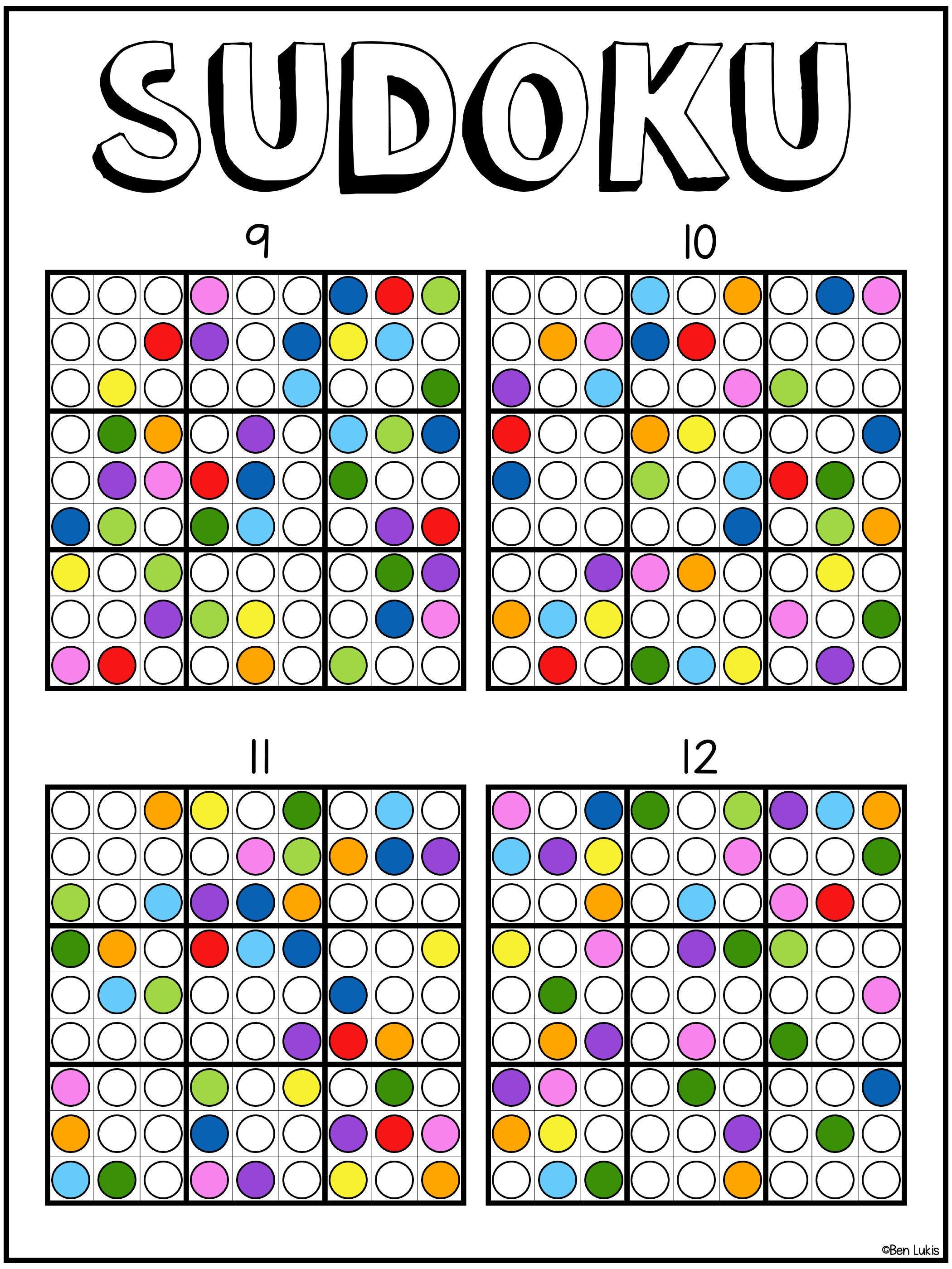 Sudoku Puzzles Coloring, 100 Sudoku Puzzle Sheets, Kids Puzzles, Quiet ...