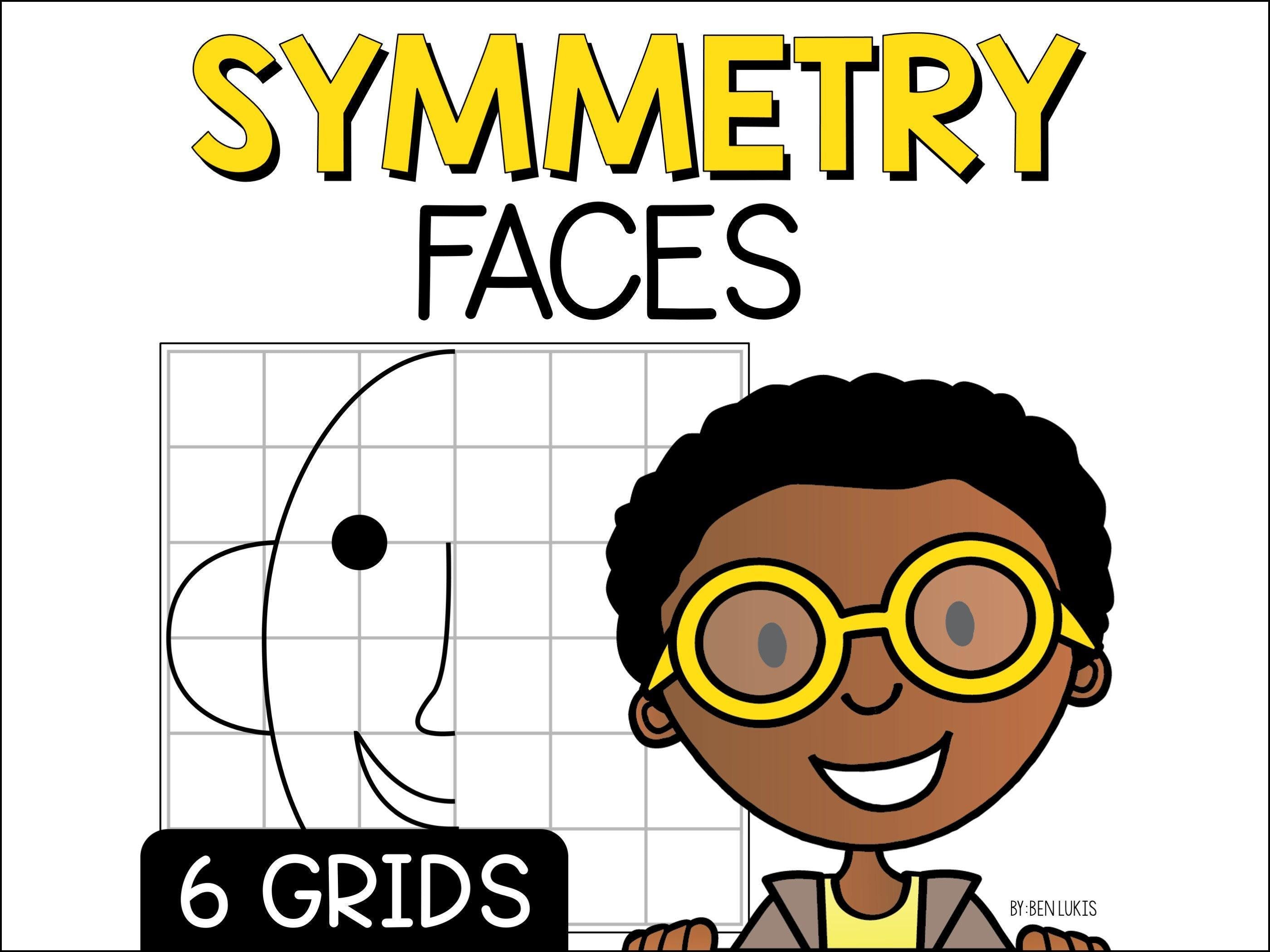Symmetry Faces Drawing Worksheets, Math Art Activity (printable PDF) - Etsy