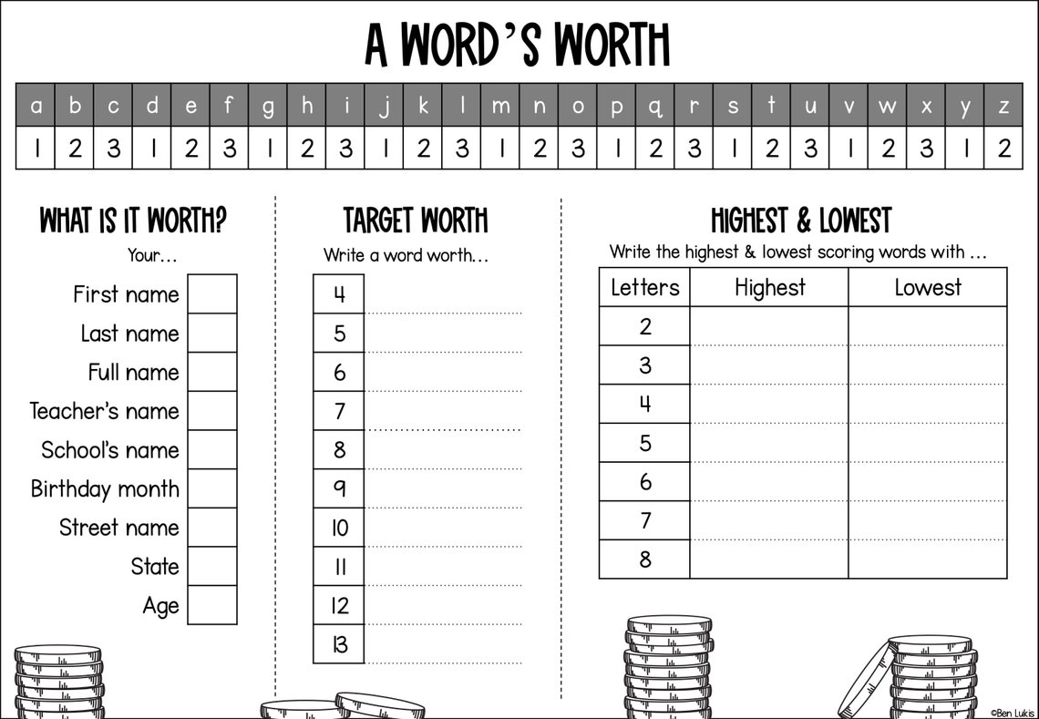 Addition Fun Math Activity Challenges, Calculate the Value of Words ...