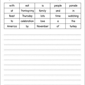 Writing Sentences With Words, Sentence Writing About Holidays ...