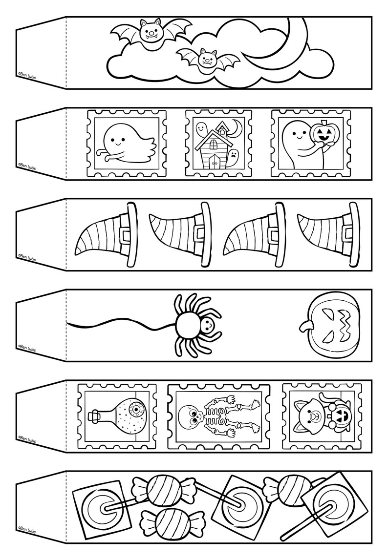 Halloween Paper Chain Craft, Halloween Coloring, Classroom Decor and ...