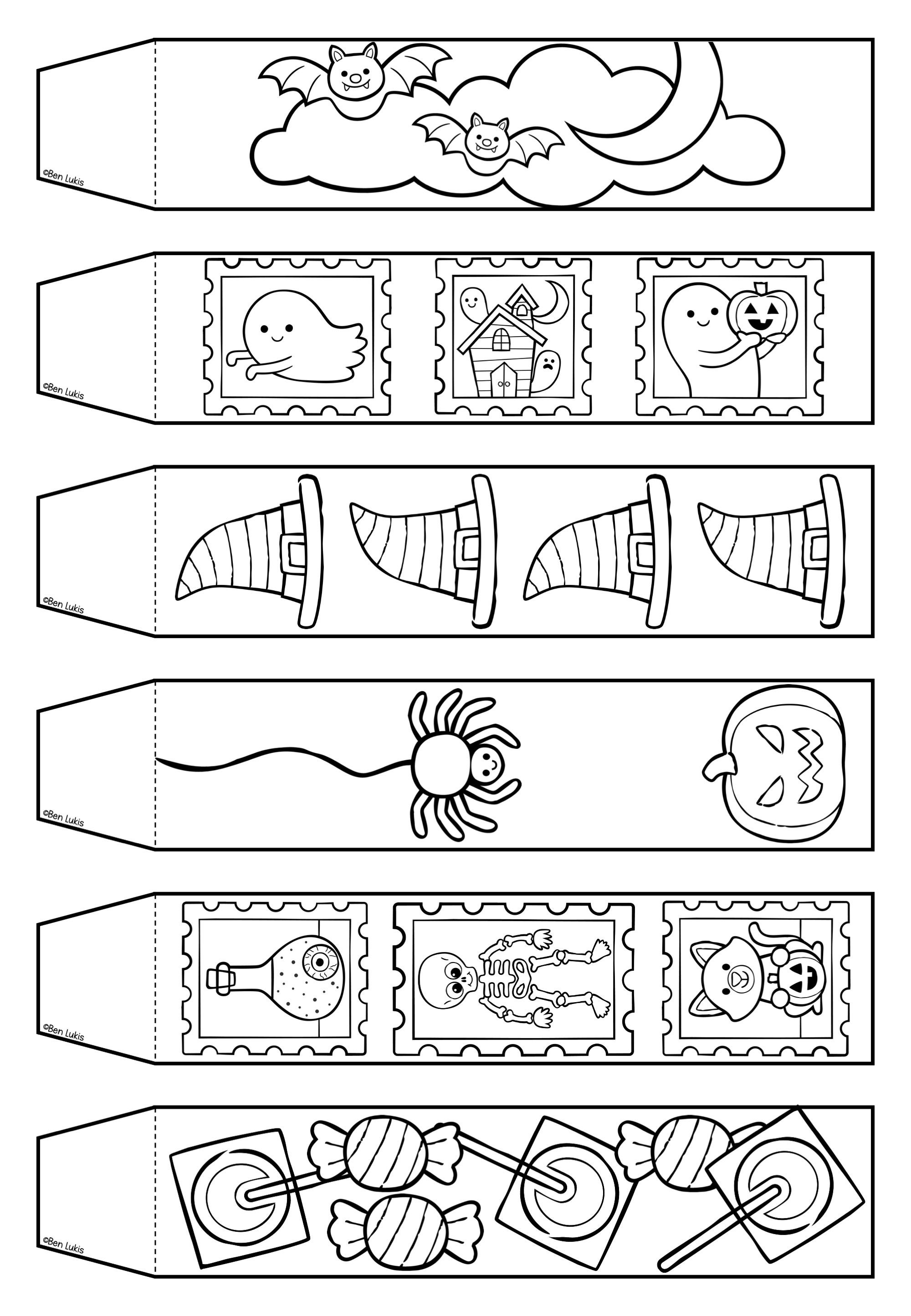 Halloween Paper Chain Craft, Halloween Coloring, Classroom Decor and ...