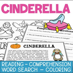 Cinderella Reading Activity, Comprehension Questions, Word Search ...
