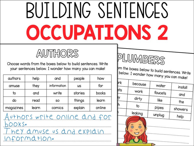 Homeschool Writing Practice, Building Sentences Using Words, Writing ...