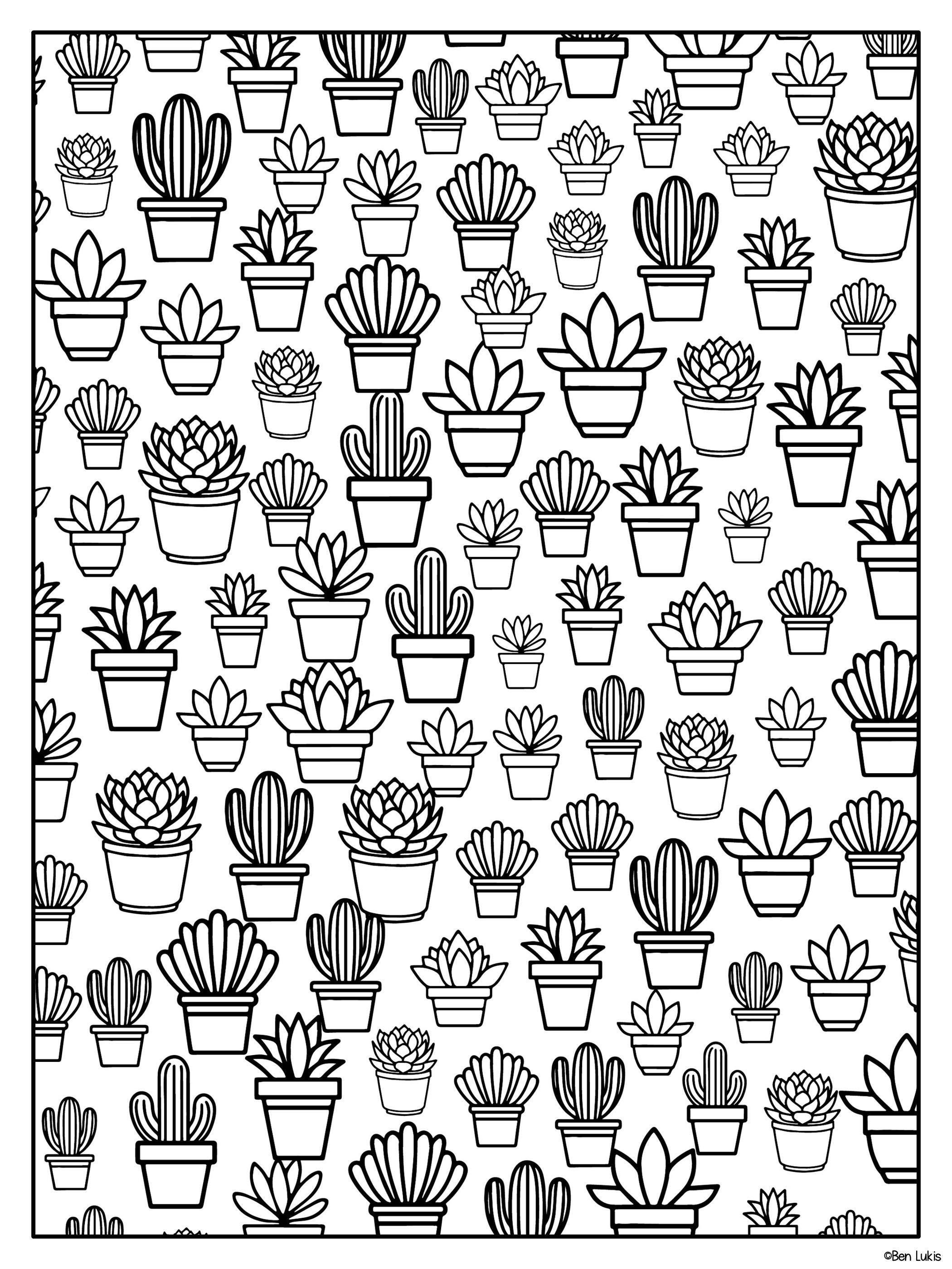 Cactus Coloring Pages, 12 Printable Designs (digital Download) - Etsy