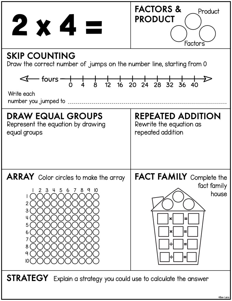 2 Times Table Multiplication Equation of the Day Practice Worksheets ...