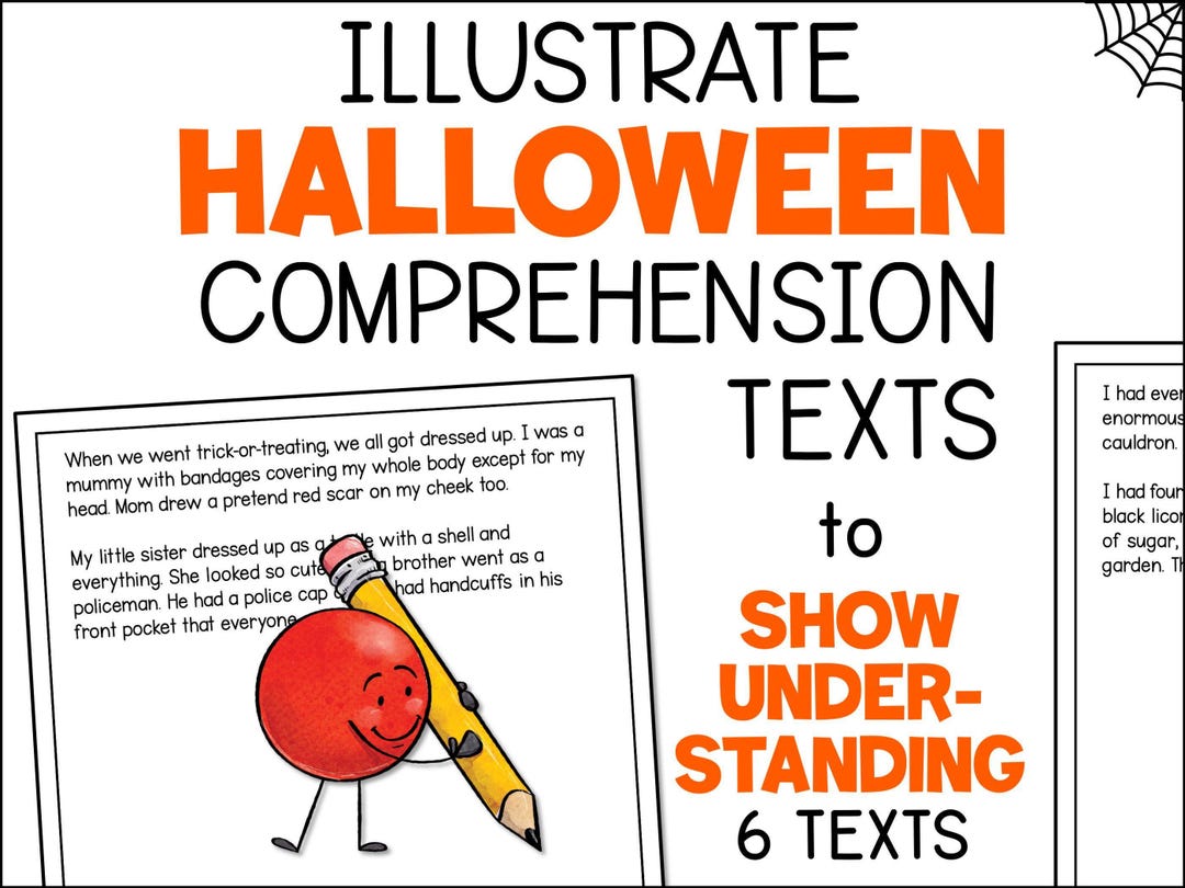 Halloween Reading Comprehension Passages to Illustrate, Read and ...
