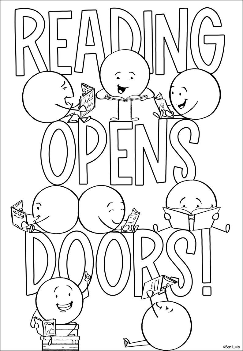 World Read Aloud Day Printable Coloring Pages, Kids Educational ...