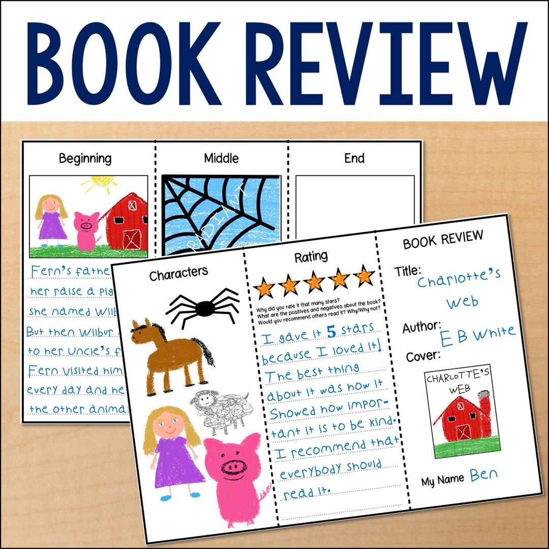 Book Review and Book Report Template for Any Fiction or - Etsy