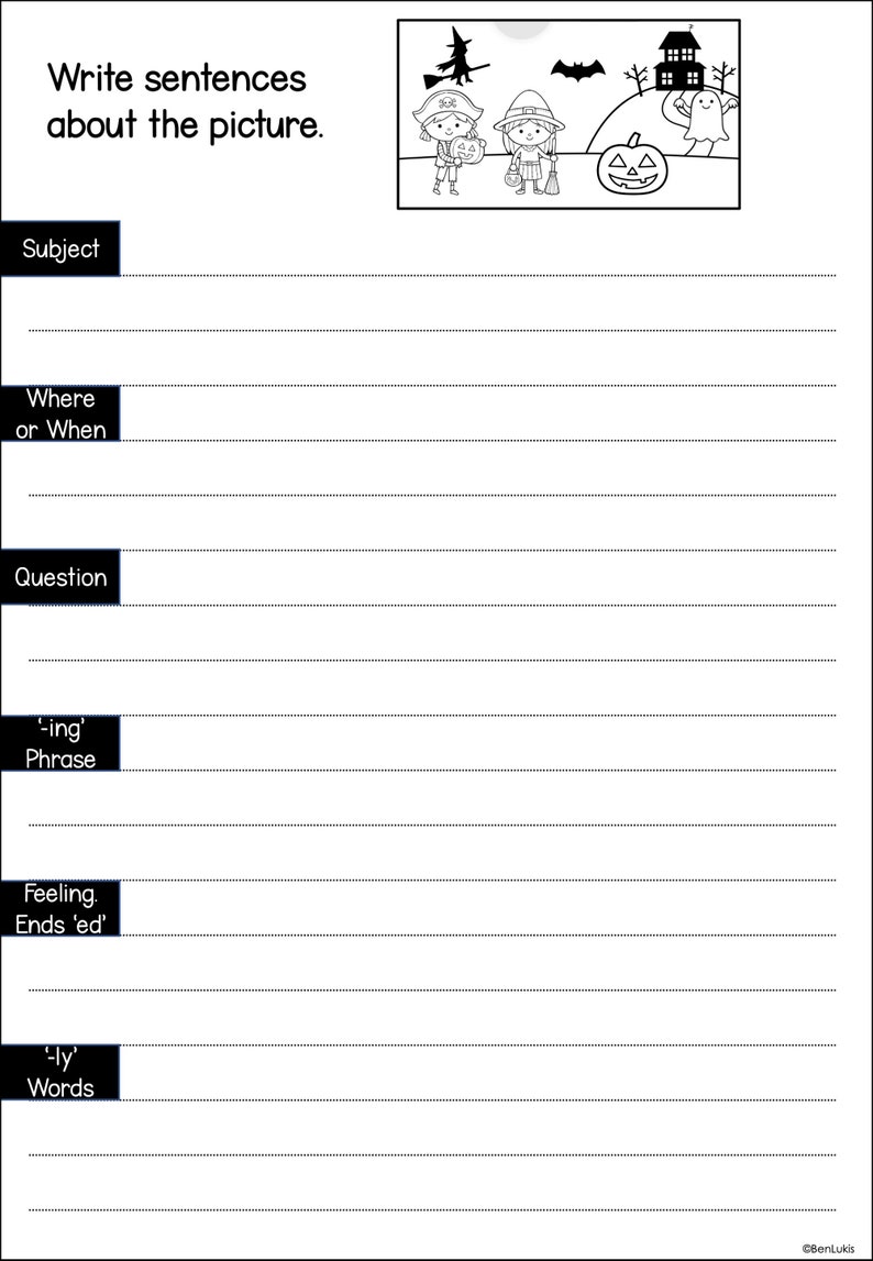 Sentence Writing Prompts and Starters, Ways to Begin Writing Sentences ...