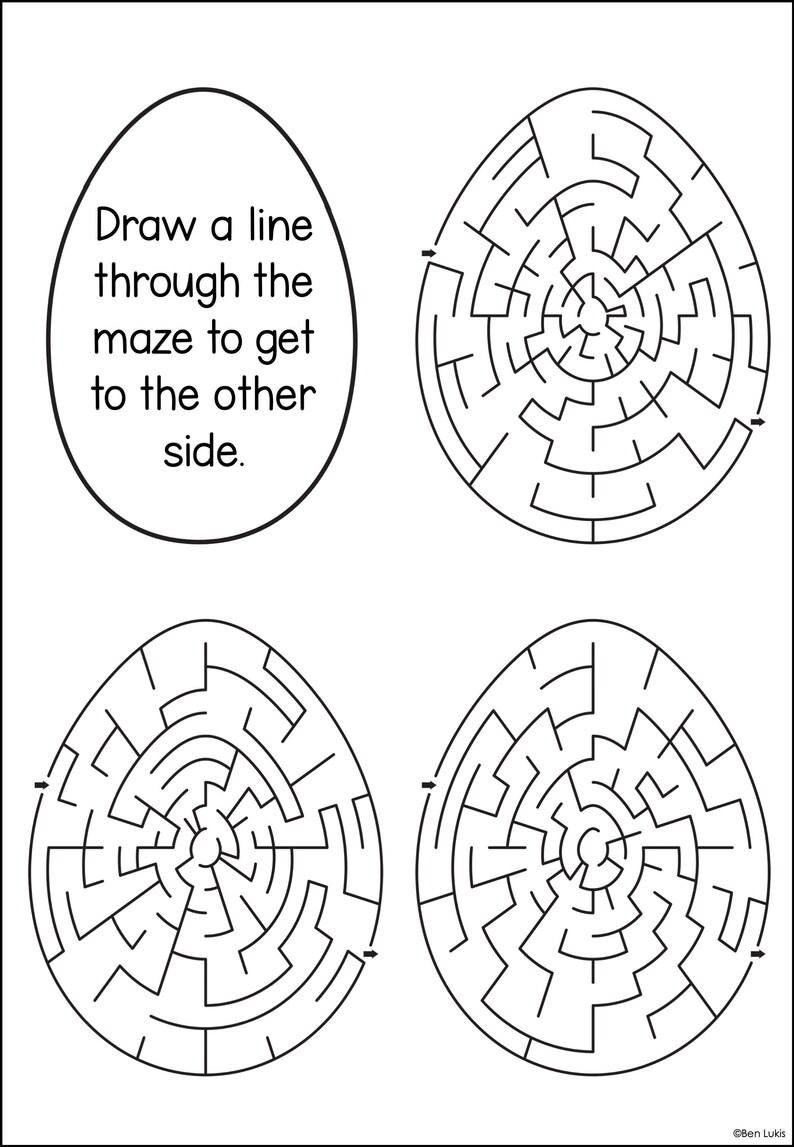 Easter Mazes, Printable Maze and Kids Activity Pages for Easter ...