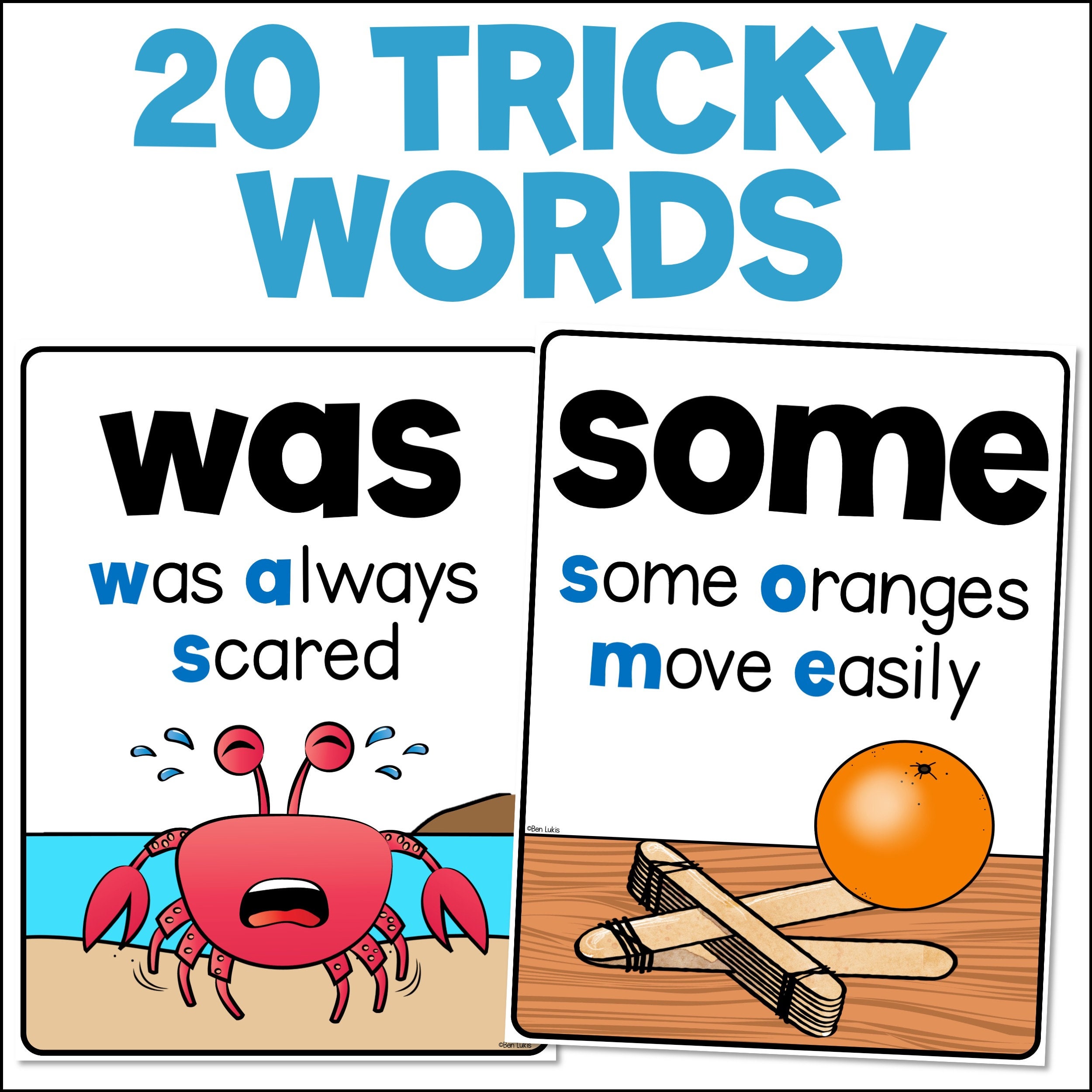 Sight Words Spelling Posters, Homeschool Spelling Practice for Tricky ...