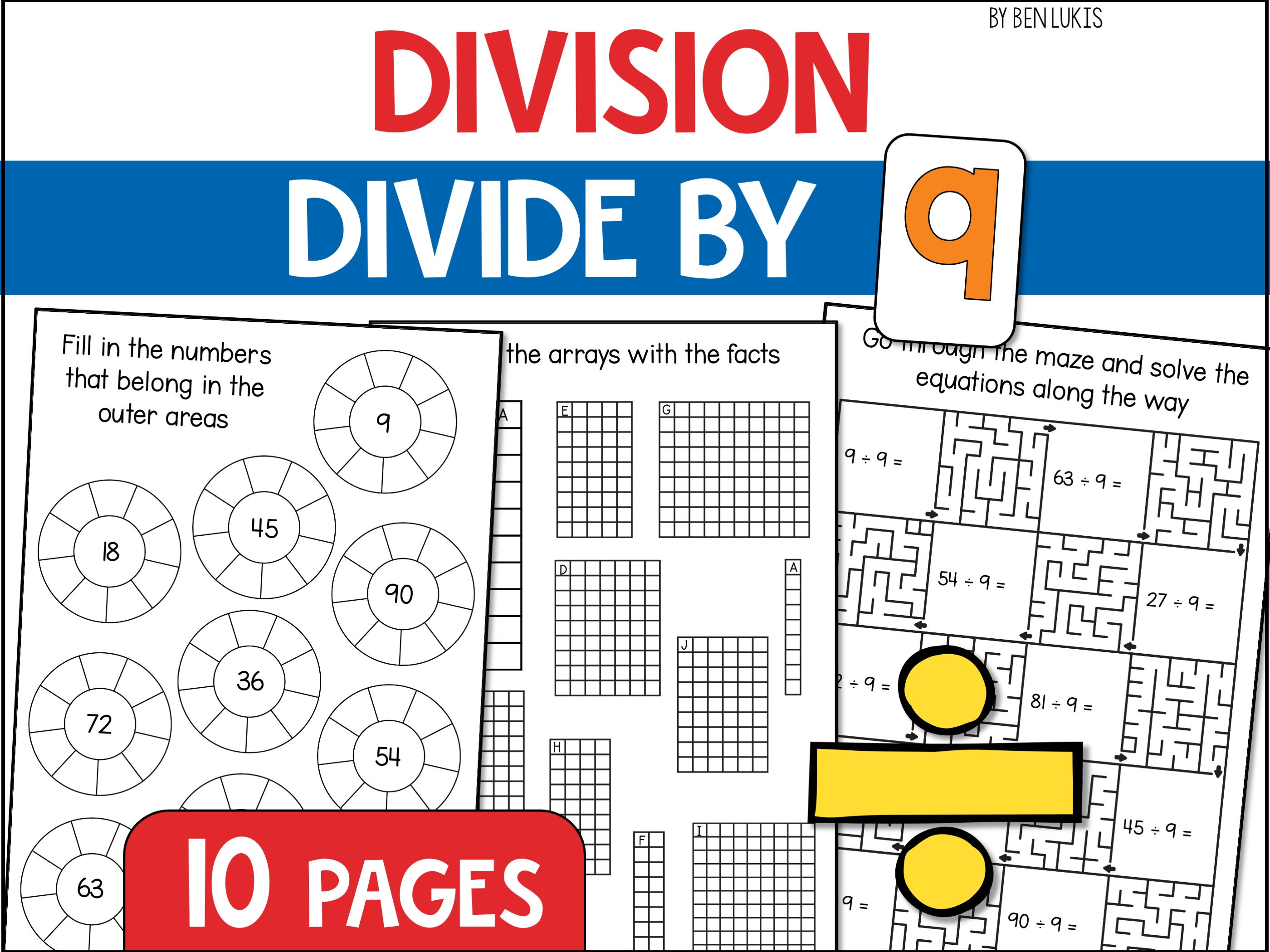 Division Math Worksheets, Divide by 9 Practice Sheets, Printable PDF ...