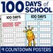 100 Days of School Countdown Posters, 100th Day of School Math Counting ...